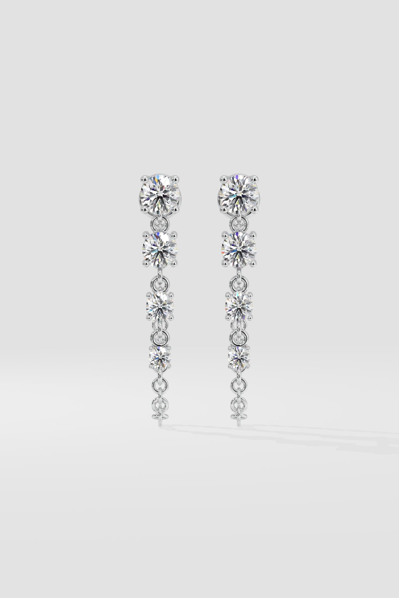Drop Shot Chain Front And Back Earrings – Lustr Diamonds
