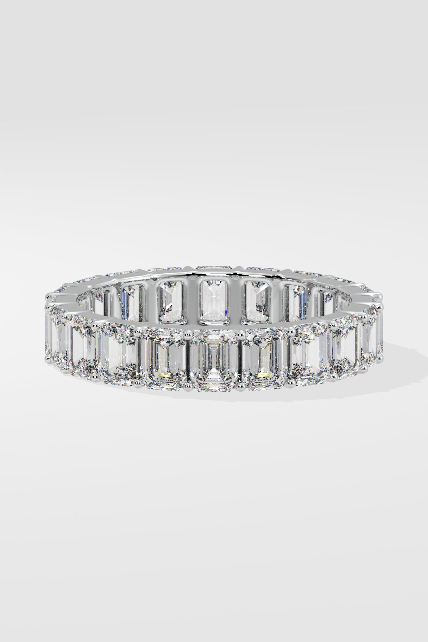 Emerald Cut Eternity Band Ring – Lustr Diamonds