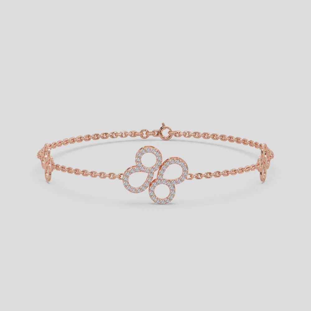 Floral Shape Diamond Charm Link Bracelet – Lustr Diamonds