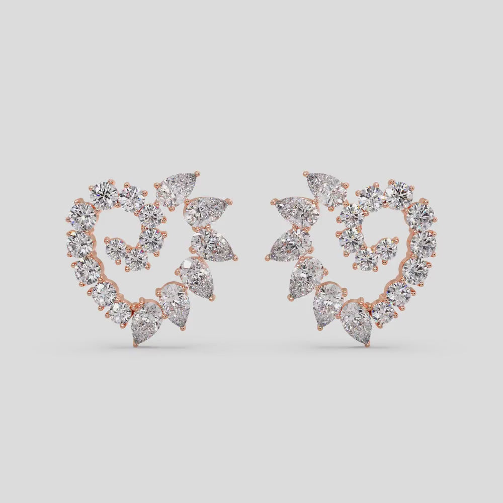 Askew Fancy Heart Studs – Lustr Diamonds